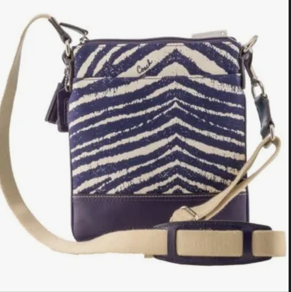 Coach | Bags | Coach Zebra Printed Canvas Swingpack | Poshmark
